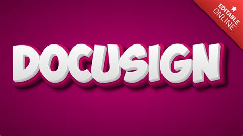 Docusign Pink 3d Style Text Effect Generator