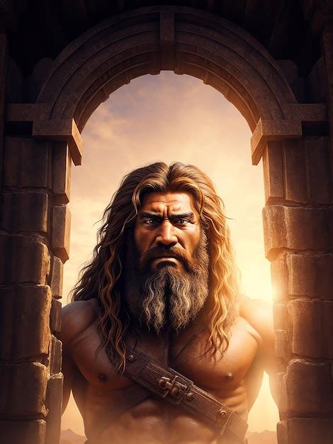 Premium Photo A Portrait Of The Face Of Samson A Biblical Character