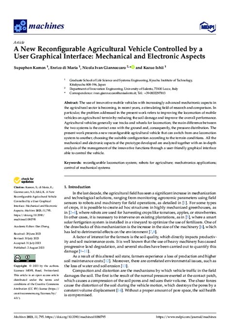 Pdf A New Reconfigurable Agricultural Vehicle Controlled By A User