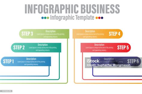 6개의 직사각형 타임라인 단계 또는 옵션 워크플로 인포그래픽 계획 개념 디자인 벡터 프레젠테이션 및 보고서를 위한 비즈니스 로드맵 타임라인 네트워크 프로젝트 템플릿입니 인포