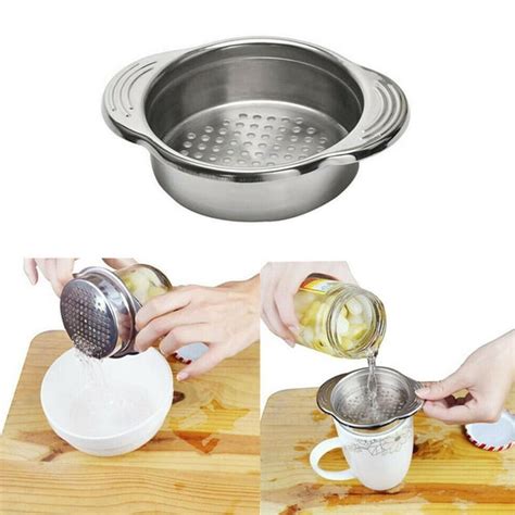 Stainless Steel Food Tin Strainer Can Press Strainer Sieve Tuna Press