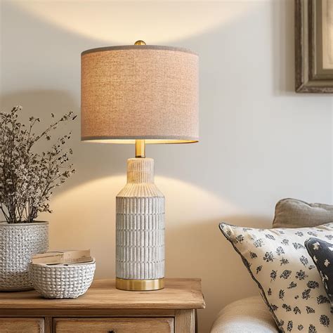 Pokat 2675 Ceramic Table Lamp Modern Lamp For Living Room White