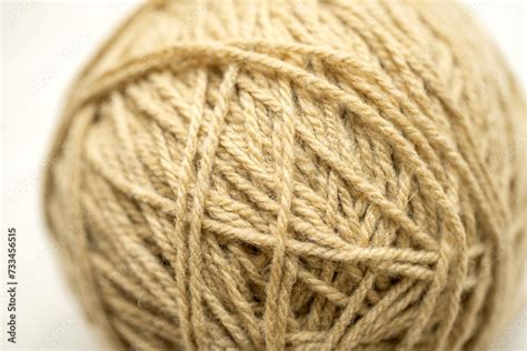 Round Brown Ball Of Tangled String Object Cat Toy Detail Extreme