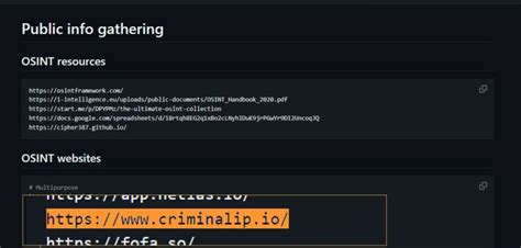 Ai Spera On Linkedin Github Reference Various Open Source Tools For Obtaining Osint