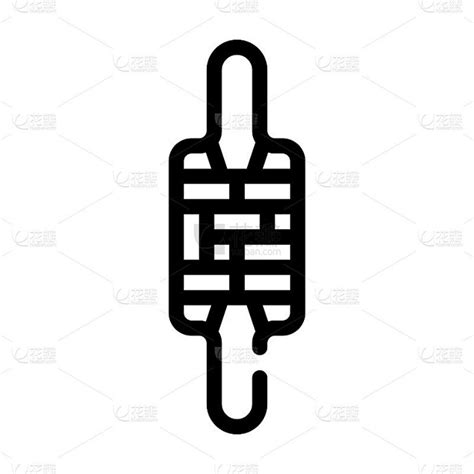 滚动针图案线图标矢量插图