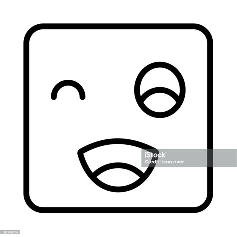 윙크 얼굴 이모티콘 개념에 대한 스톡 벡터 아트 및 기타 이미지 개념 귀여운 노랑 Istock