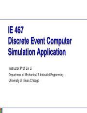 Week 2 Basic Simulation Modeling Pdf IE 467 Discrete Event Computer