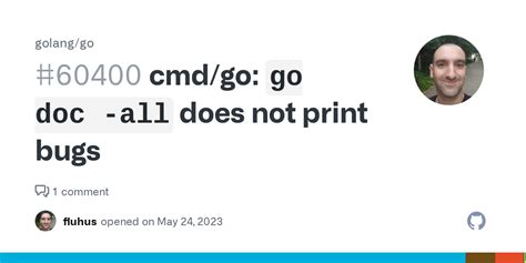 Cmd Go Go Doc All Does Not Print Bugs Issue 60400 Golang Go GitHub