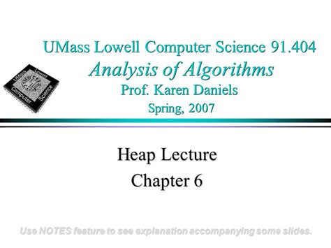 Umass Lowell Computer Science Analysis Of Algorithms Prof Karen