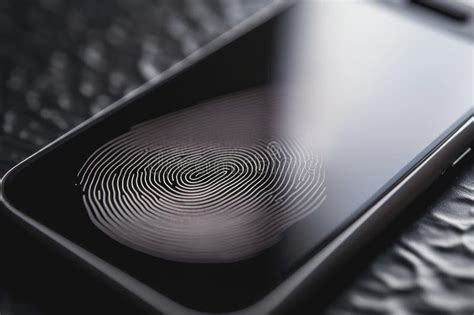 Illustration Of A Biometric Fingerprint On A Phone Screen Personal