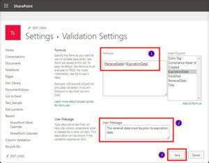 Column Validation In Sharepoint Add List Library Formula