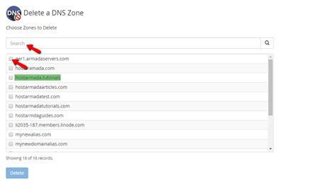 Using The Delete A DNS Zone Feature In WHM HostArmada