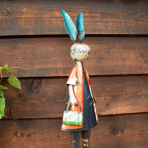Pair Of Metal Rabbit Ornaments Forge And Foundry
