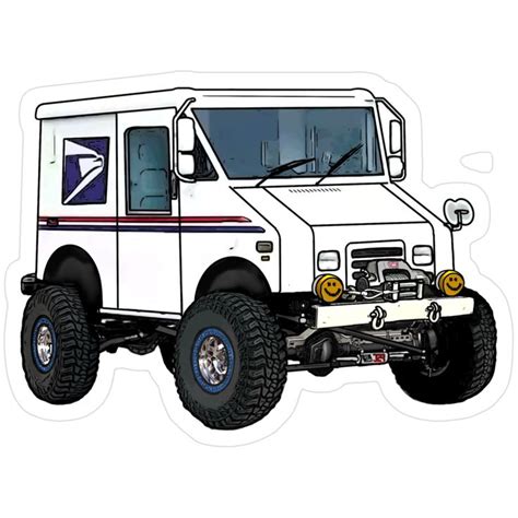 Lifted Mail Truck Sticker In 2025 Truck Stickers Mail Truck Vinyl