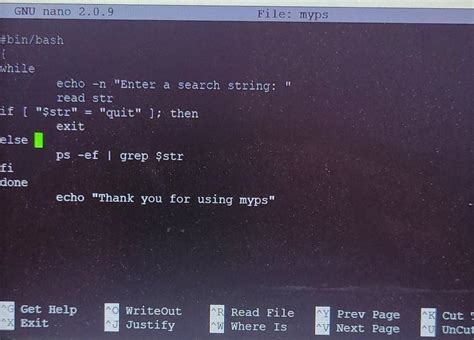 solved gnu nano 2 0 9 file myps bin bash while echo n