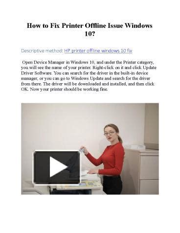 How To Fix Printer Offline Issue Windows Presentation Free To Download
