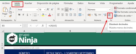 Cómo Calcular El Logaritmo Neperiano En Excel Función Ln Ninja Del Excel