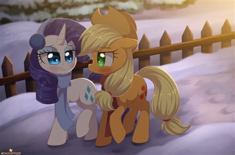 Applejack And Rarity Drawn By Verawitch Bronibooru