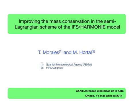 Improving The Mass Conservation In The Semi Lagrangian Scheme Of The Ifs H Pdf