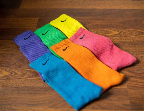 Nike Tie Dye Multi Colored Socks 1 6 Pair Bundle Yellow Etsy