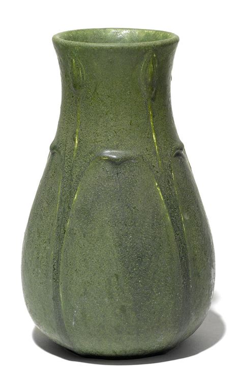 Bonhams A Grueby Green Glazed Pottery Vase Circa 1905