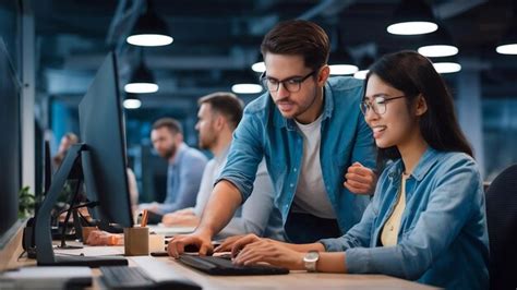 Premium Photo Software Engineers Working On Project And Programming