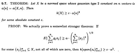 Functional Analysis Gaussian Type And Euclidean Sections Mathematics Stack Exchange