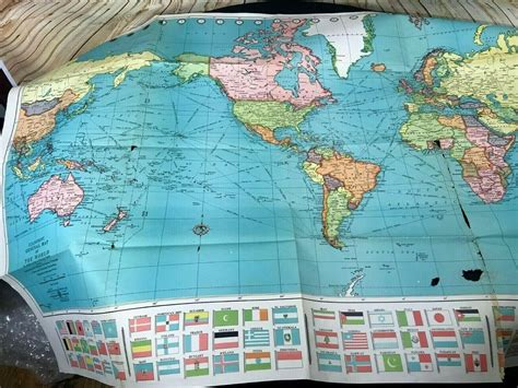 Colorprint World Map Mercator Projection American Map Company 9455 50