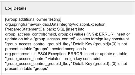 Key Groupid Is Not Present In Table Groups Is Seen In Script