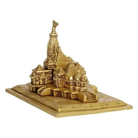 Brass Shri Ram Mandir Ayodhya Replica Miniature Figurine Statue