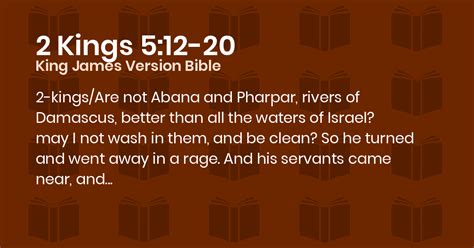 2 Kings 5 12 20 Kjv Are Not Abana And Pharpar Rivers Of