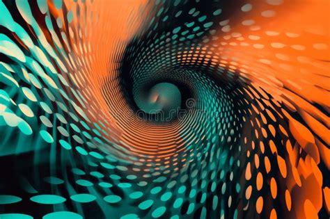 An Abstract Digital Background With Dynamic Hexagonal Patterns In Vivid Orange And Teal On A