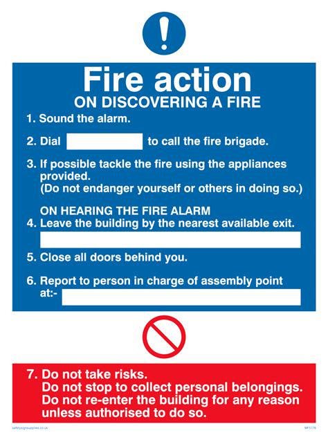 Fire Action Notice From Safety Sign Supplies
