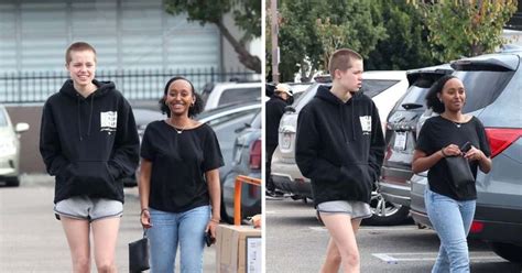 Shiloh Jolie Pitt Debuts Pink Buzz Cut Hair In La New