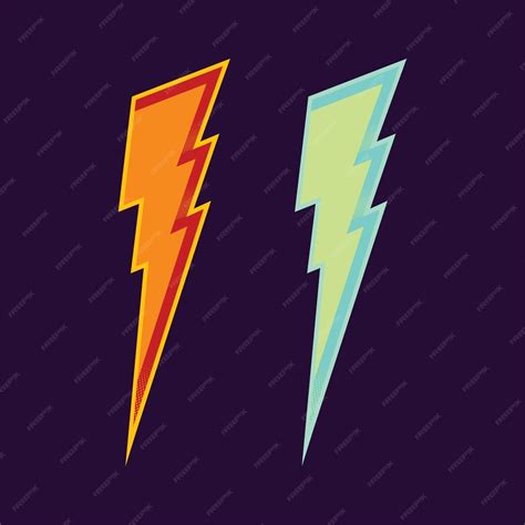 Premium Vector Retro Set Thunder Vector Illustration Of Blade Flash Vector