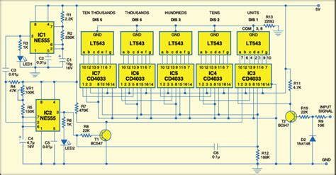Frequency Counter Detailed Circuit Diagram Available