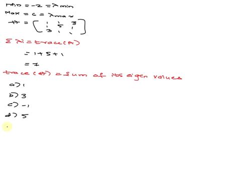 Solved The Minimum And The Maximum Eigenvalues 10 Of The Matrix A Are
