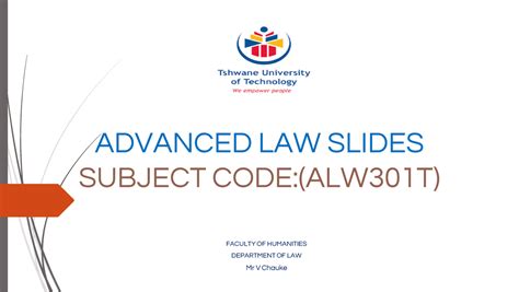 Adavanced Law Slides Pdf Advanced Law Slides Subject Code Alw T