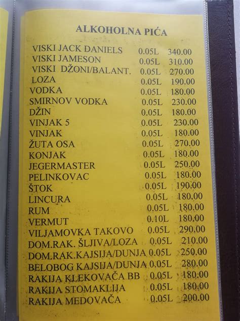 Menu At Restoran “matijaš” Zemun Restaurant Belgrade