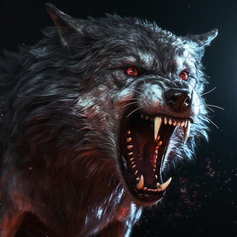 Premium Ai Image Vicious Looking Wolf D Image Generative Ai