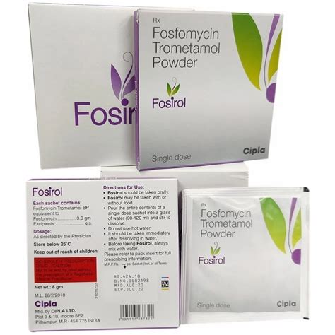 Fosirol Fosfomycin Trometamol Powder Packaging Size 8 Gm At ₹ 565pack In Durg