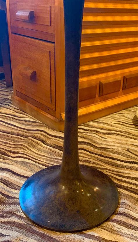 Bronze Mottled Pedestal Base Side Table India Contemporary At 1stdibs