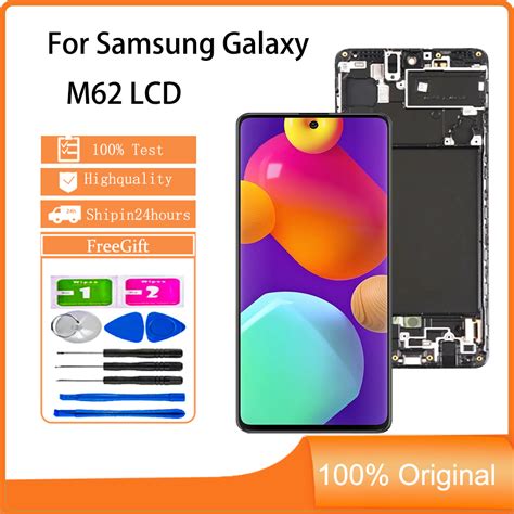 For Amoled Samsung Galaxy M62 Lcd Display Touch Screen With Frame