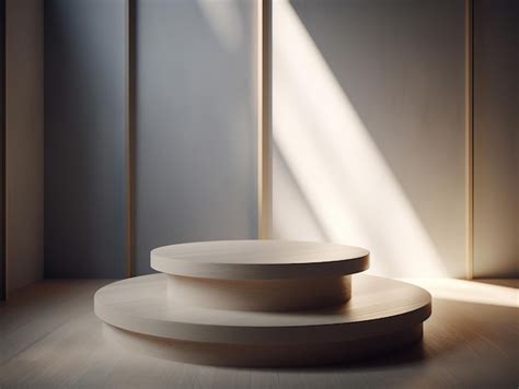 Premium Ai Image A Circular Platform With Three Steps In The Middle