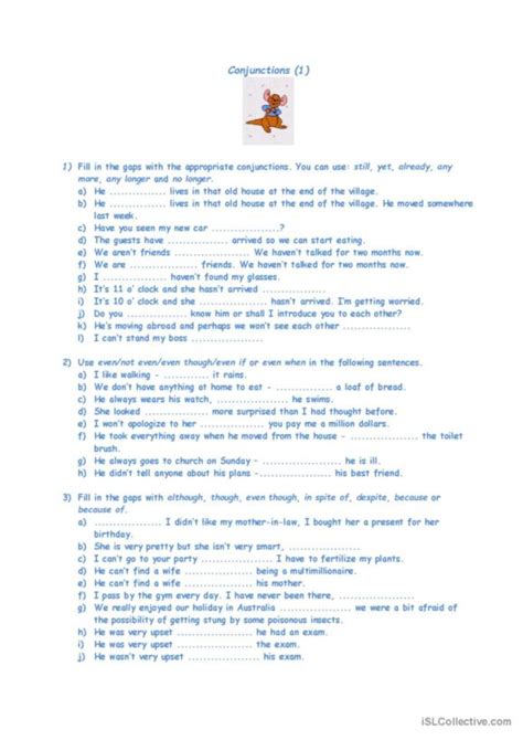 Conjunctions English ESL Worksheets Pdf Doc