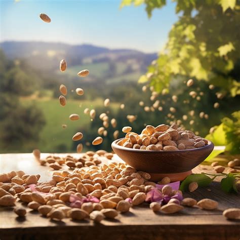 Premium Photo Ground Nuts Falling From Height
