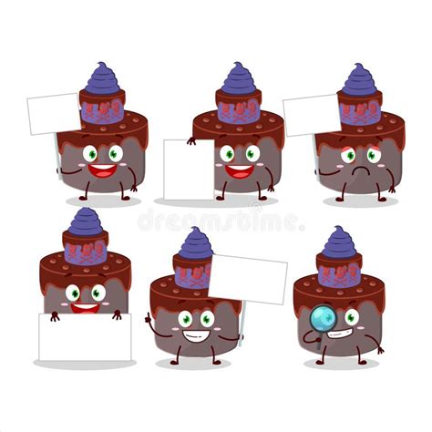 Tart Halloween Cartoon Character Bring Information Board Stock Vector
