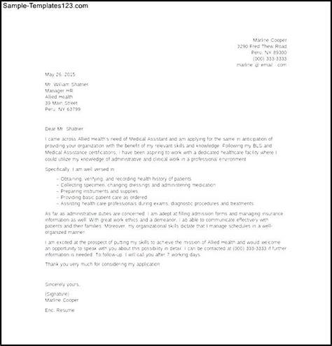 Sample Cover Letter For Entry Level Medical Assistant Position Trending
