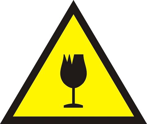Premium Vector Broken Glass Warning Sign