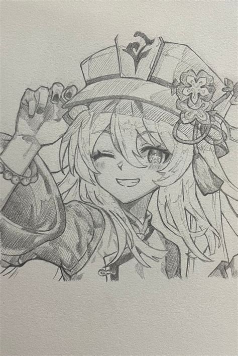 Hu Tao Drawing I Did Genshin Impact Hoyolab